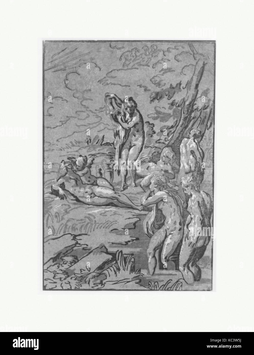 Nymphs Bathing, Anonymous, Italian, 16th century, early 16th century ...