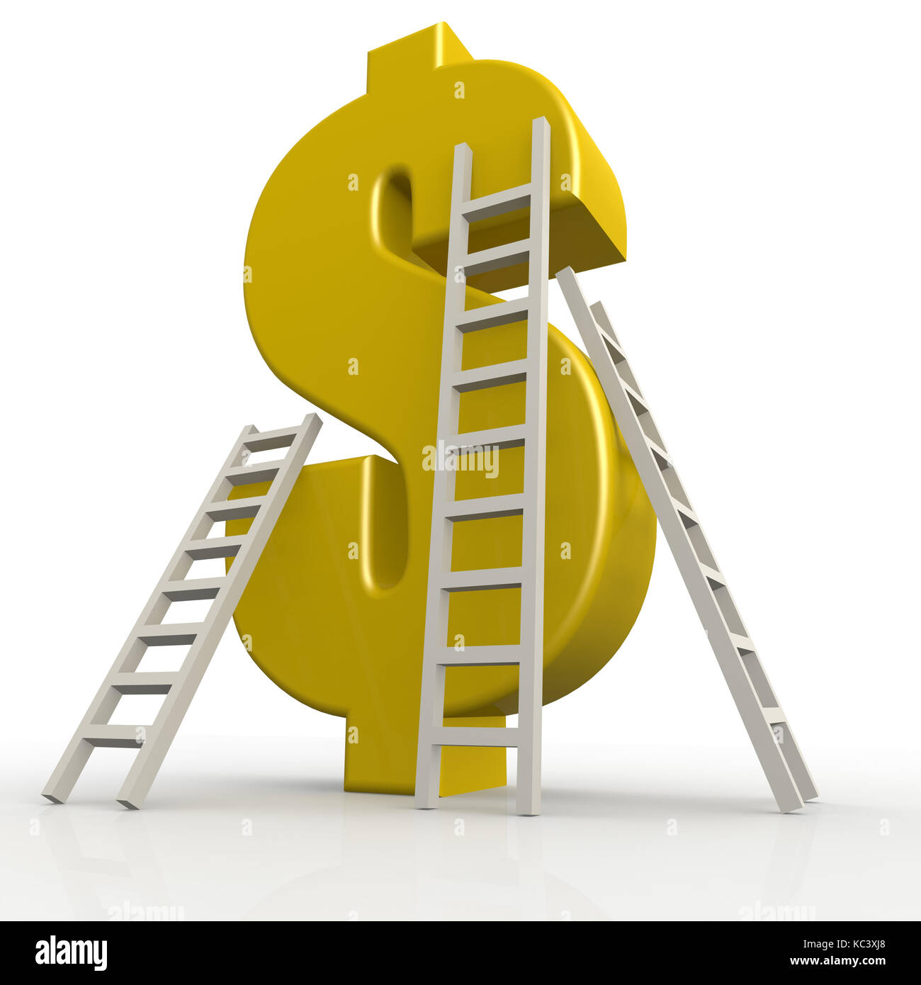 Yellow dollar sign with white ladder image with hi-res rendered artwork ...
