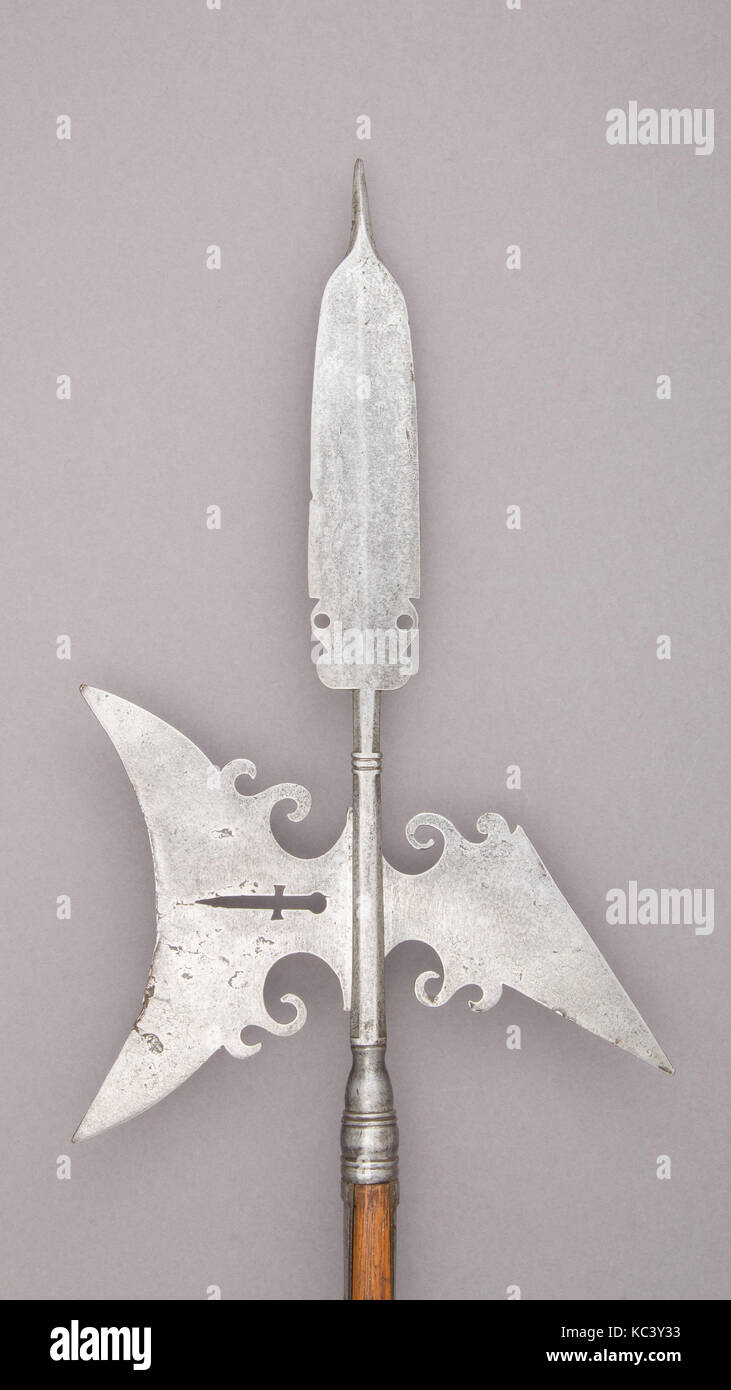 Halberd, 18th century, American, Iron, wood, L. 89 1/2 in. (227.3 cm ...