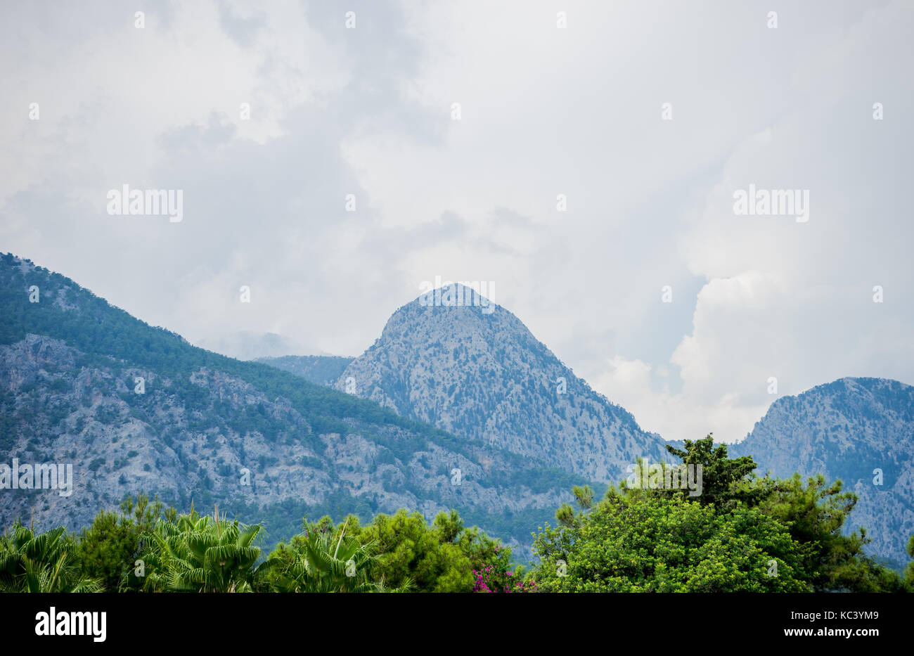 Sunny mountain landscape toned, Taurus Mountain in Turkey Stock Photo ...