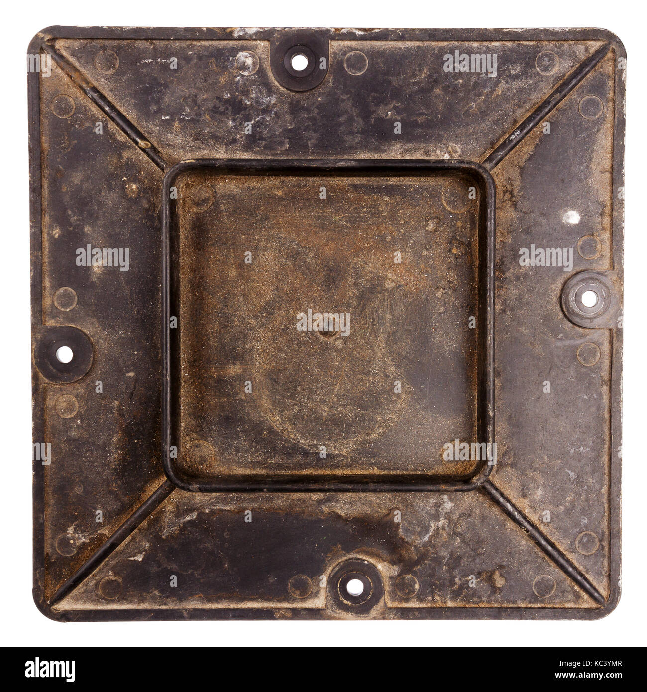 Old dirty piece of plastic isolated on white background Stock Photo - Alamy