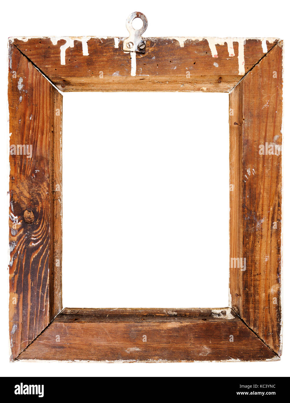Backside of old wooden frame isolated on white background Stock Photo ...