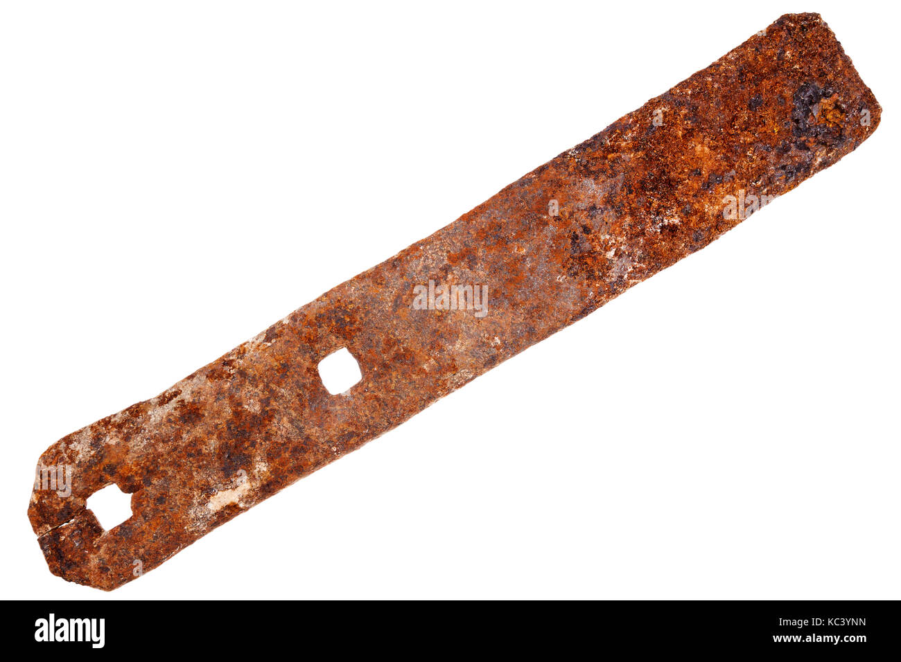 Rusty long metal plate isolated on white Stock Photo - Alamy