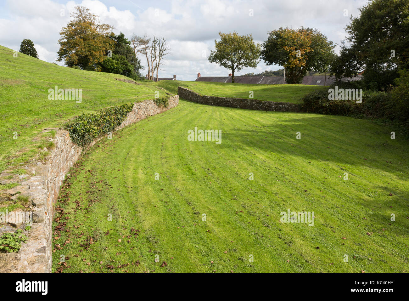 Remains of site of Roman amphitheatre in Carmarthen (Moridunum ...