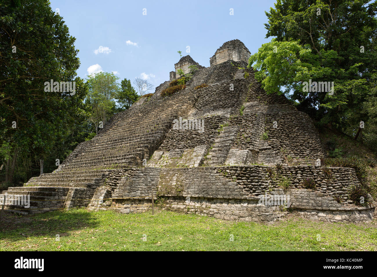 pyramid building at the Maya archeological site of Dzibanche Mexico ...
