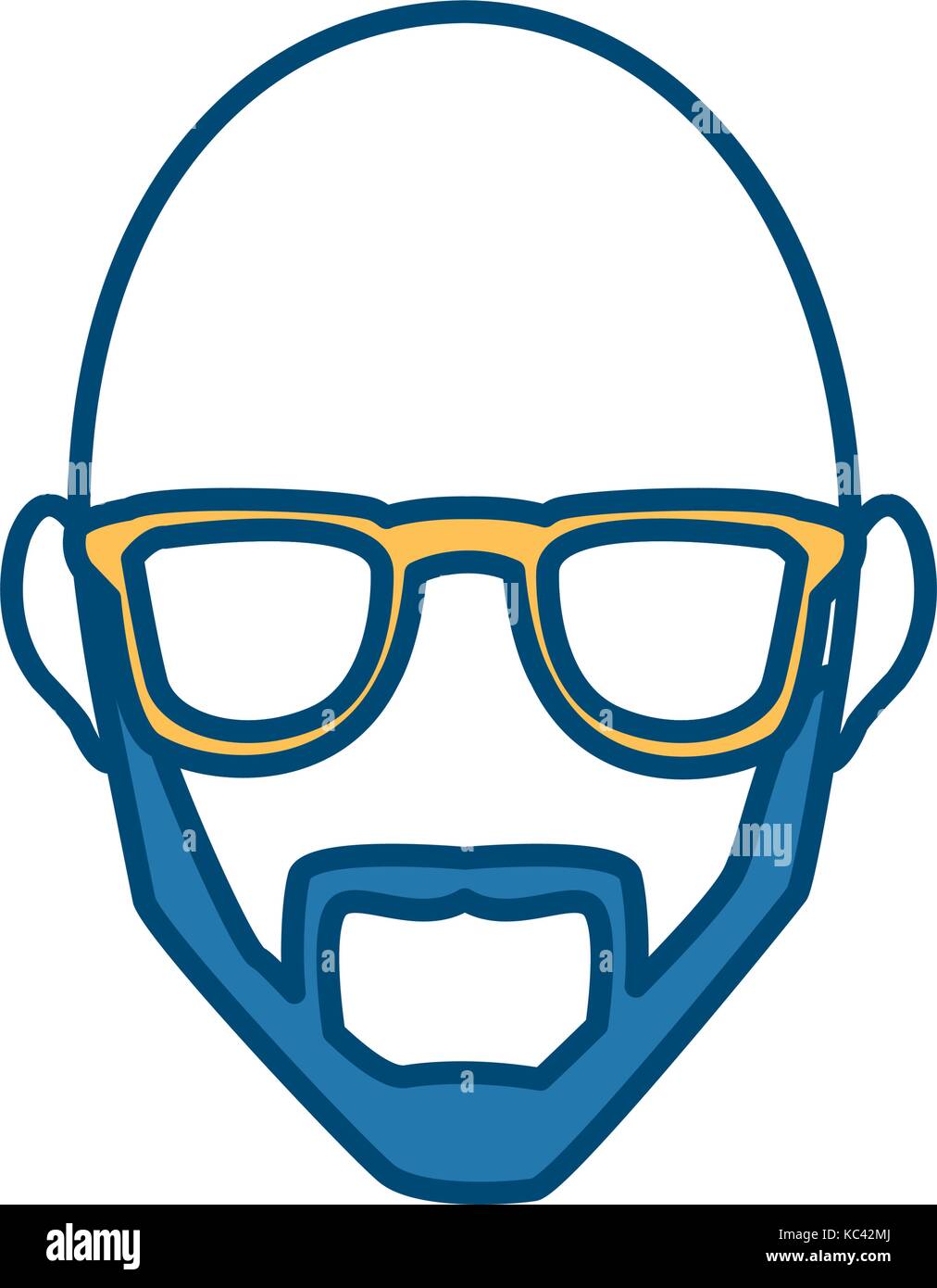 Bald Young Adult Man Glasses Stock Vector Images Alamy