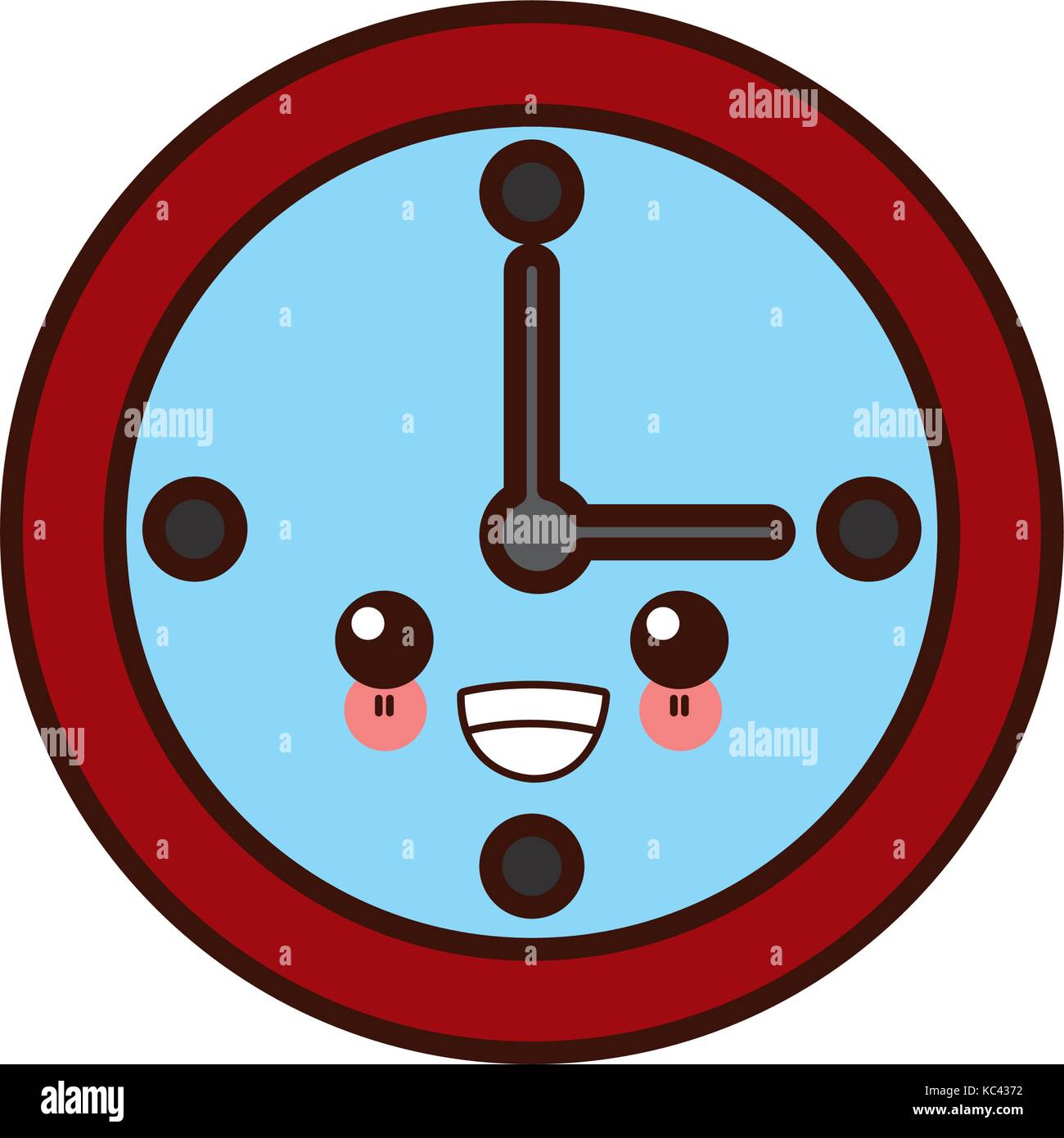 Wall clock time cute kawaii cartoon Stock Vector Image & Art - Alamy