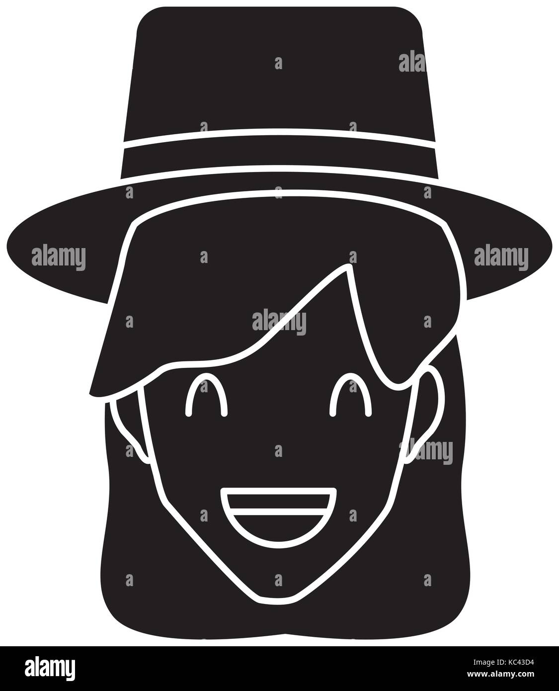 Woman with hat smiling cartoon Stock Vector Image & Art - Alamy