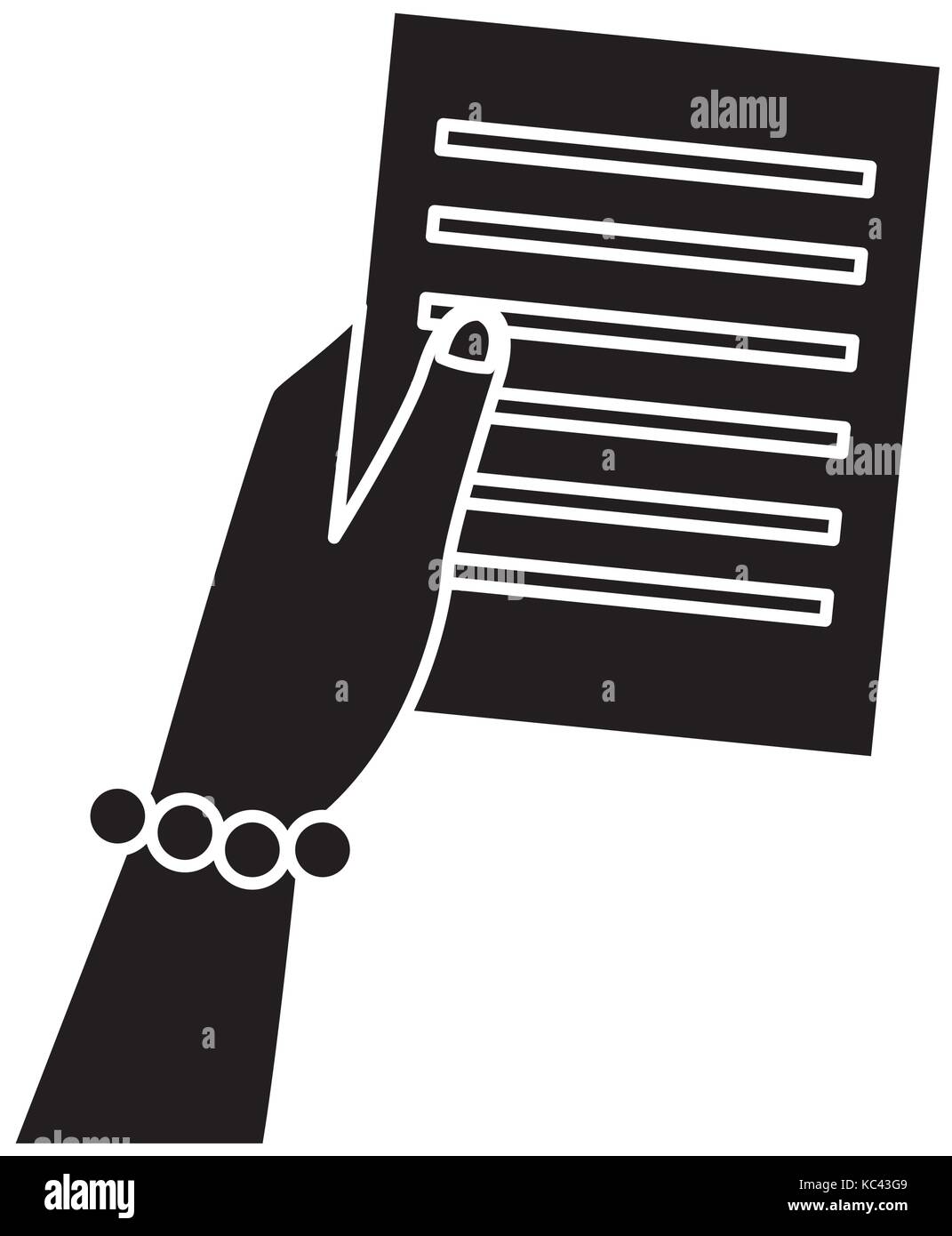 Hand holding document Stock Vector Image & Art - Alamy