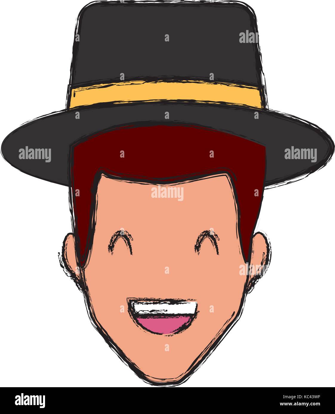 Adult man with hat smiling Stock Vector Image & Art - Alamy