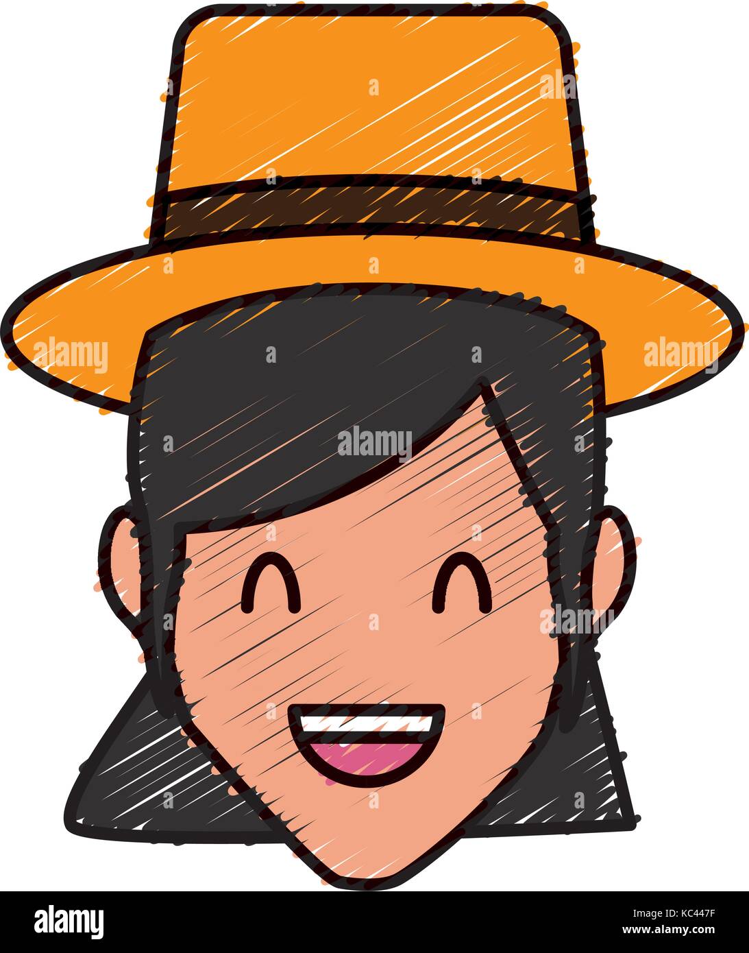 Woman with hat smiling cartoon Stock Vector Image & Art - Alamy
