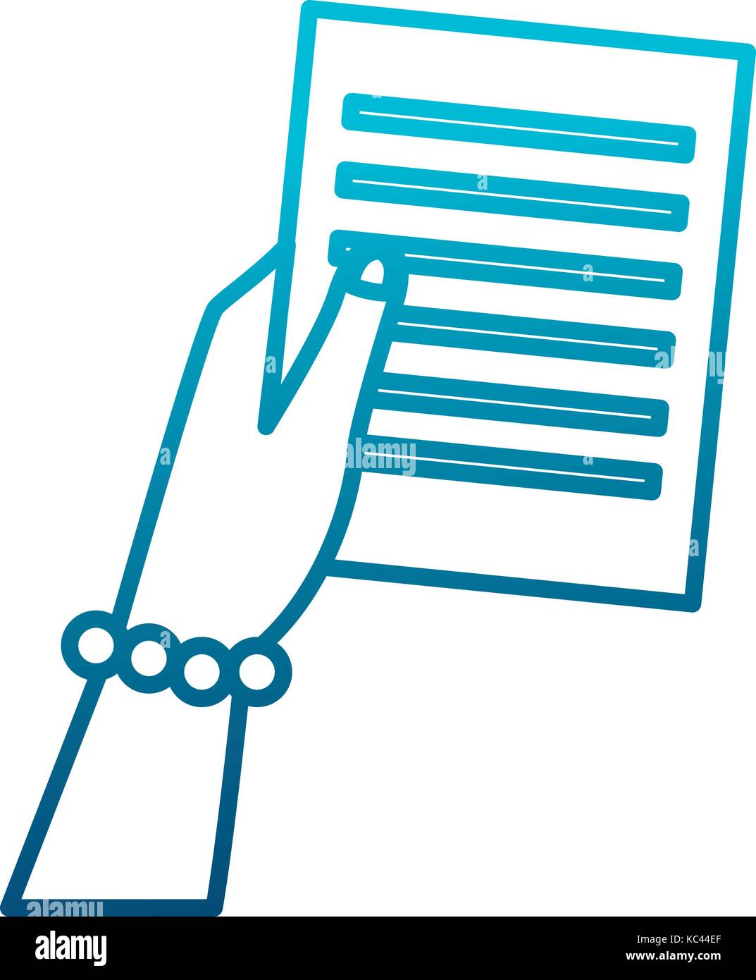 Woman holding financial paper Stock Vector Images - Alamy