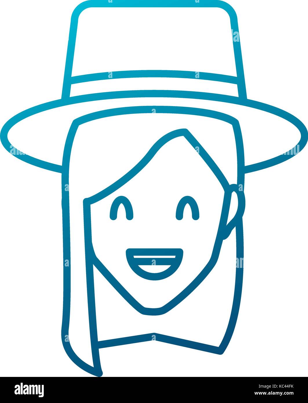 Woman with hat smiling cartoon Stock Vector Image & Art - Alamy