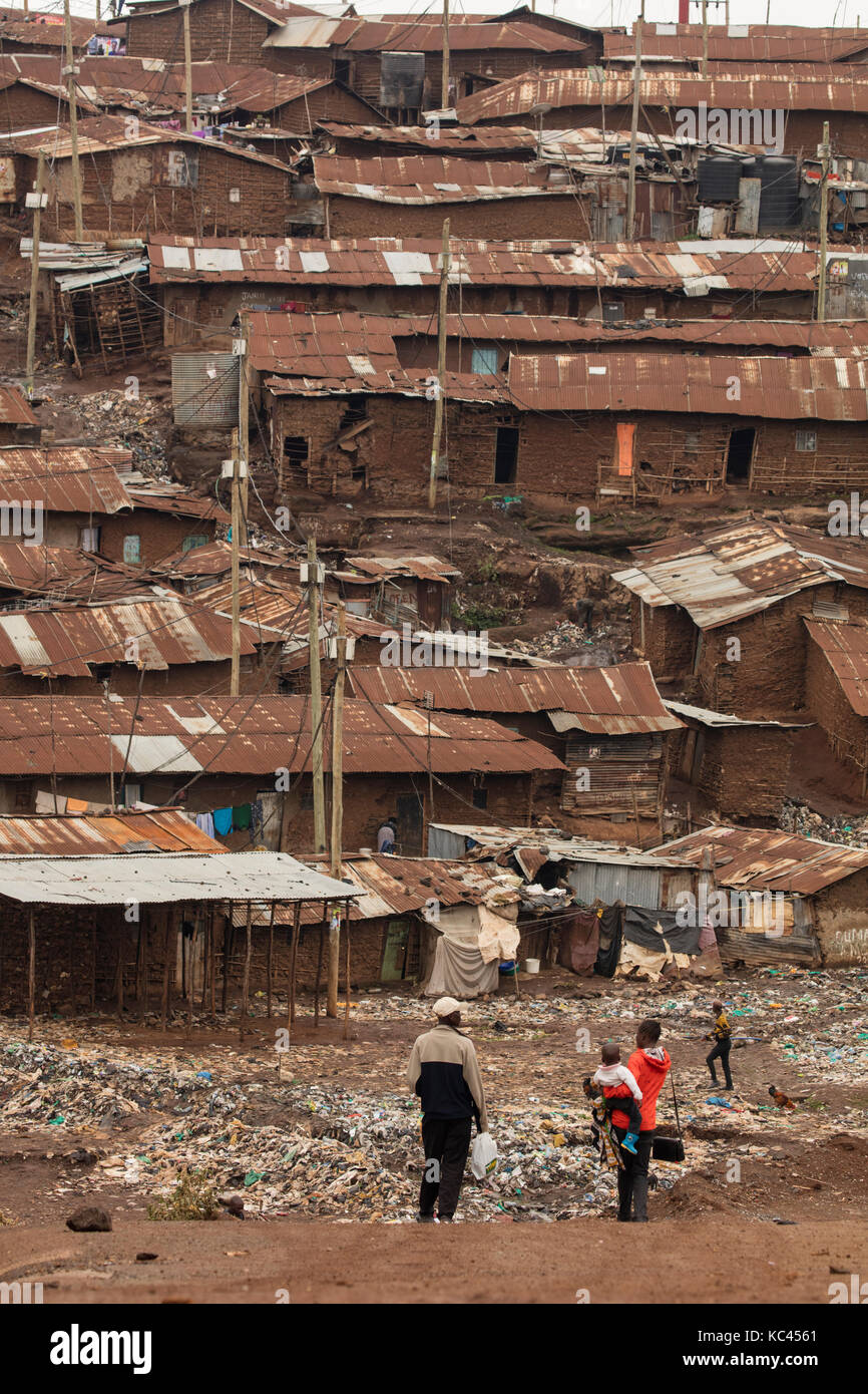 Kibera, one of Africa's largest slums, near Nairobi, Kenya Stock Photo ...