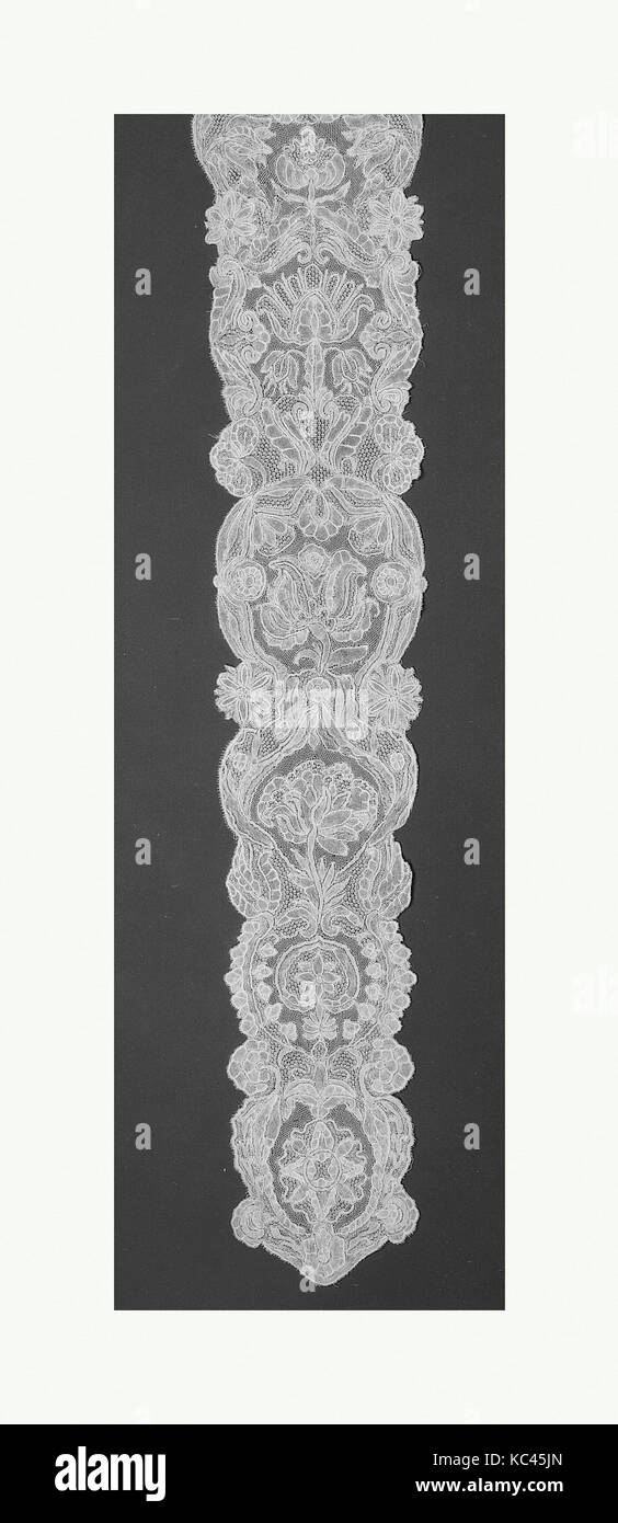Lappets (2), mid-18th century, Flemish, Linen, bobbin lace, L. 19 1/4 x ...