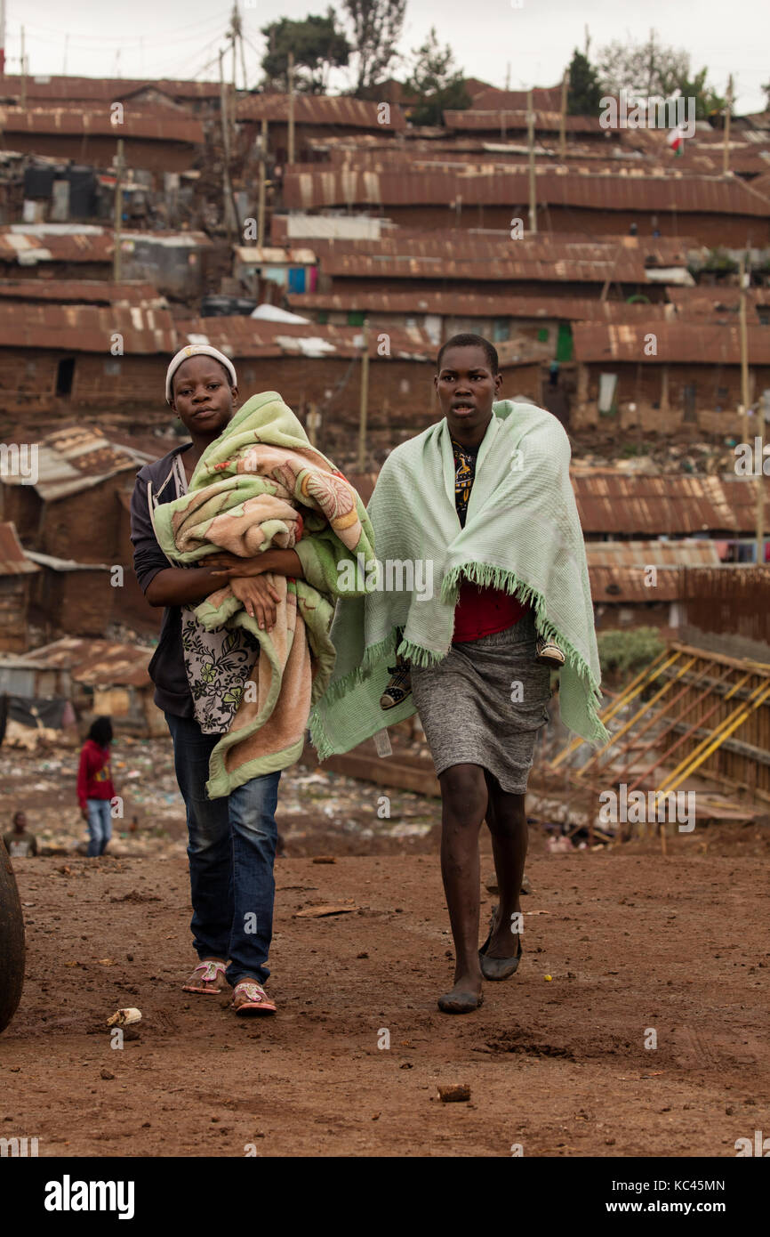 Kibera, one of Africa's largest slums, near Nairobi, Kenya Stock Photo ...