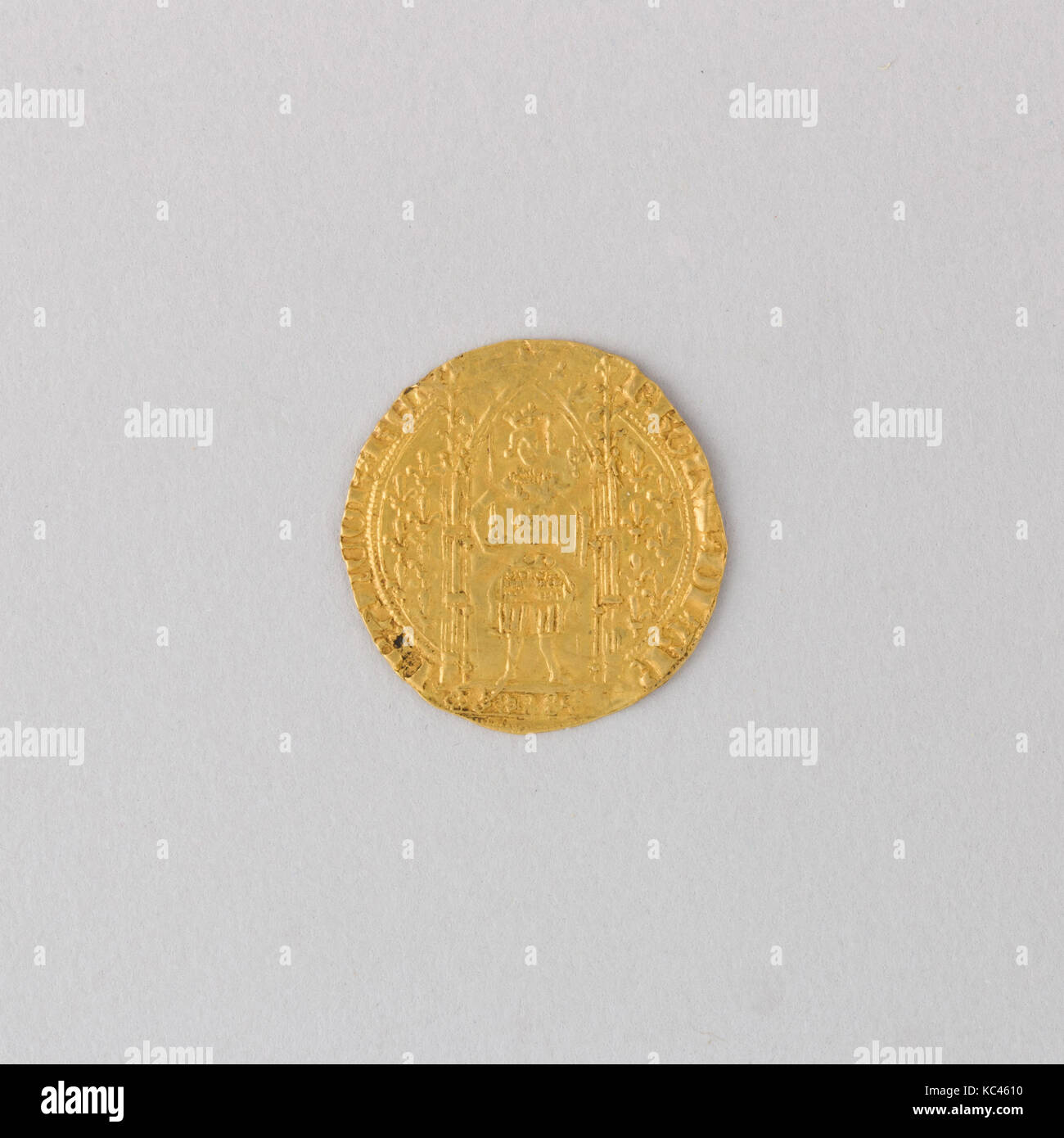 Coin (Franc) Showing Charles V, 14th century, French, Gold, Diam. 1 1/8 ...