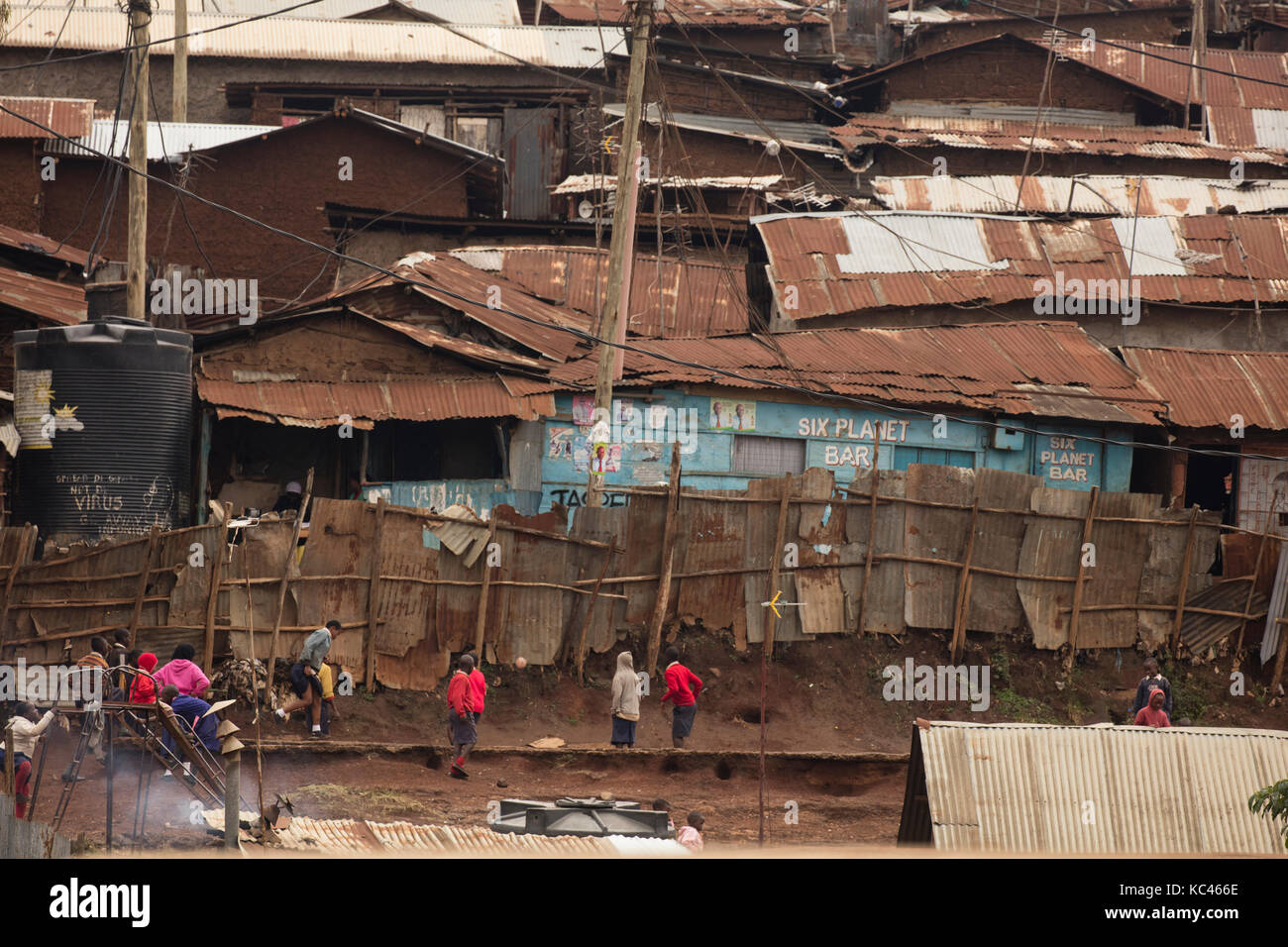 Kibera, one of Africa's largest slums, near Nairobi, Kenya Stock Photo ...