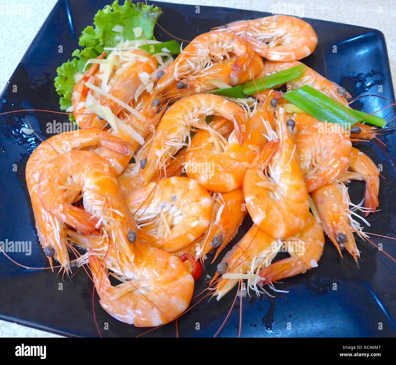 Stir-fried prawn closeup in Taiwan Stock Photo - Alamy