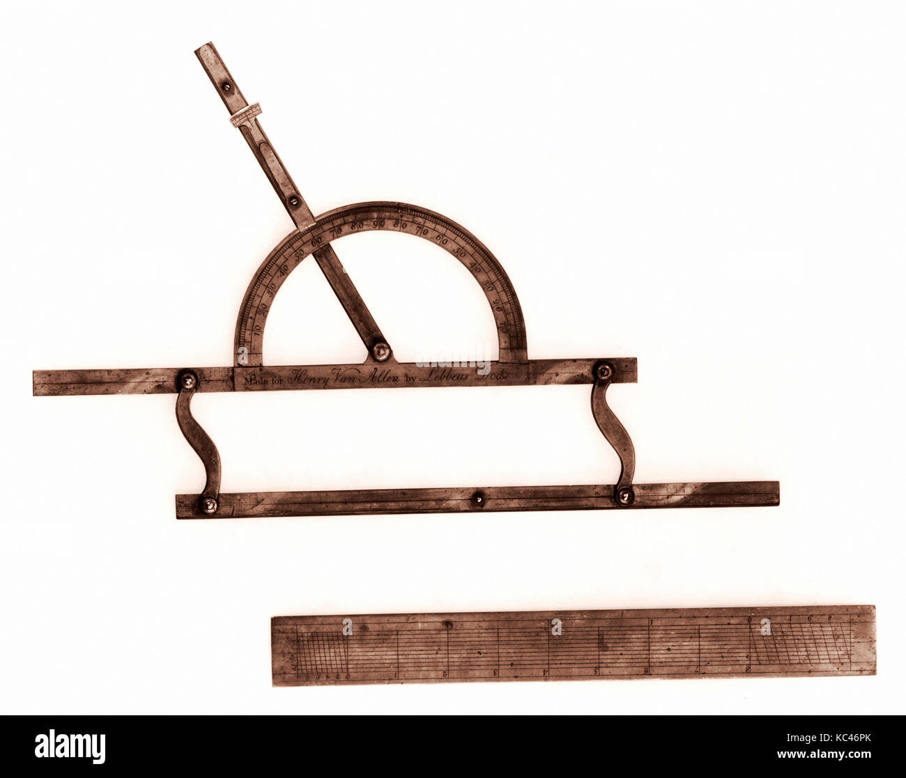 Parallel Rule with Protractor and Plotting Scale, Lebbeus Dod, 1796 ...