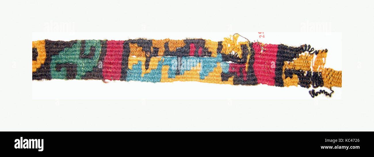 Band Fragment, 7th century, Peru, Rio Grande de Nasca, Nasca, Camelid ...