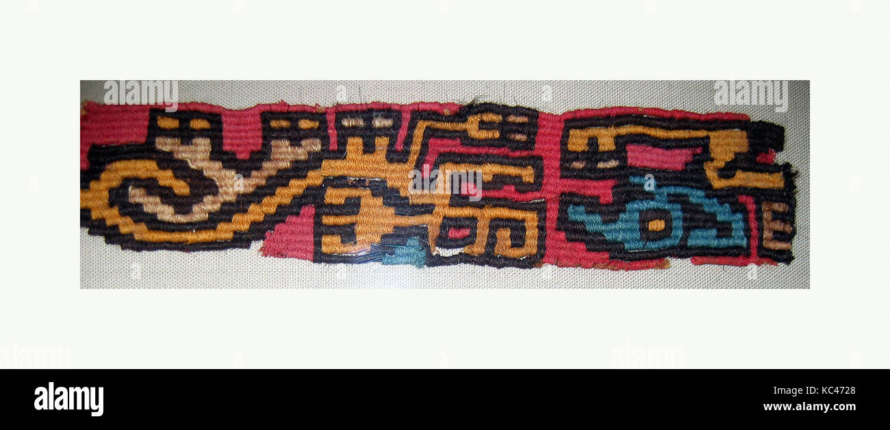 Band Fragment, 7th century, Peru, Rio Grande de Nasca, Nasca, Camelid ...