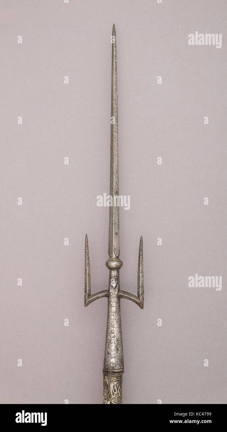 Military Fork, late 16th century, French, Steel, wood, silver, L. 91 in ...