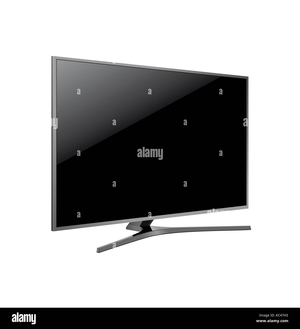 Black LED tv television screen blank on white background Stock Vector ...