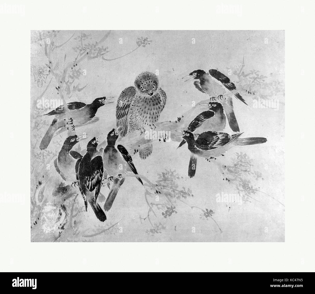 Mynah Birds Attacking a Crow, After Sesson Shūkei, probably 19th ...