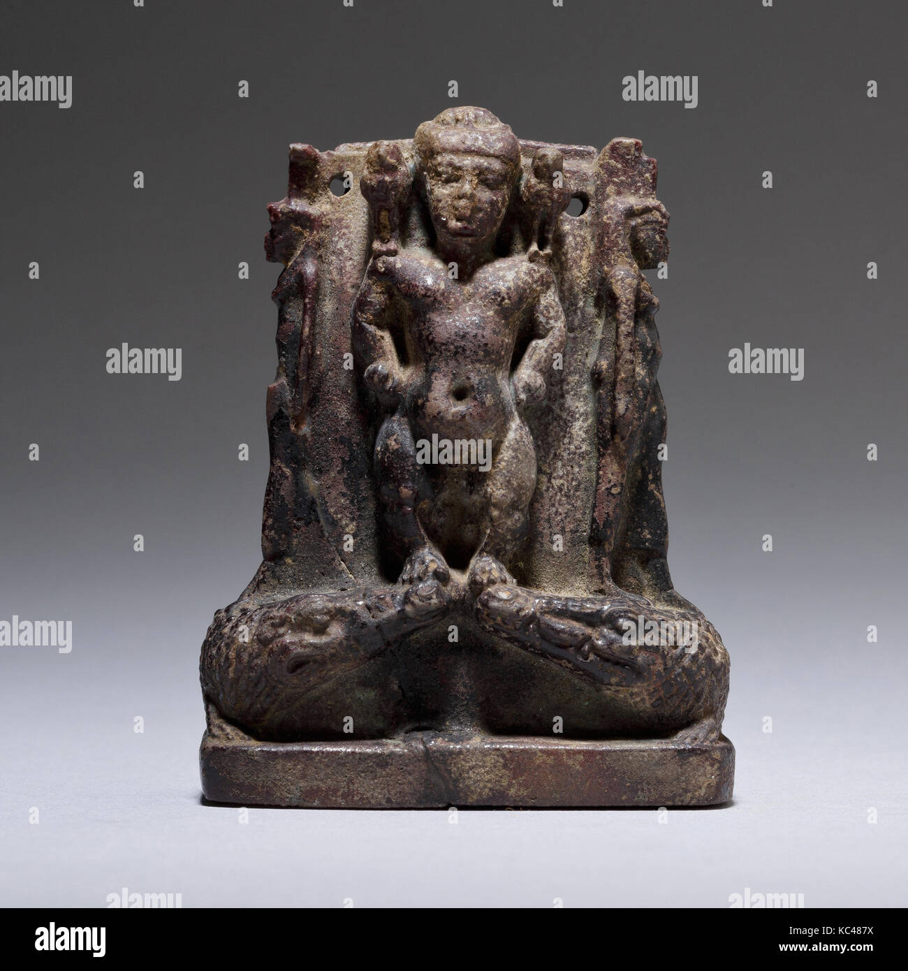 Cippus (magical stela) where Pataikos replaces Horus on the crocodiles ...