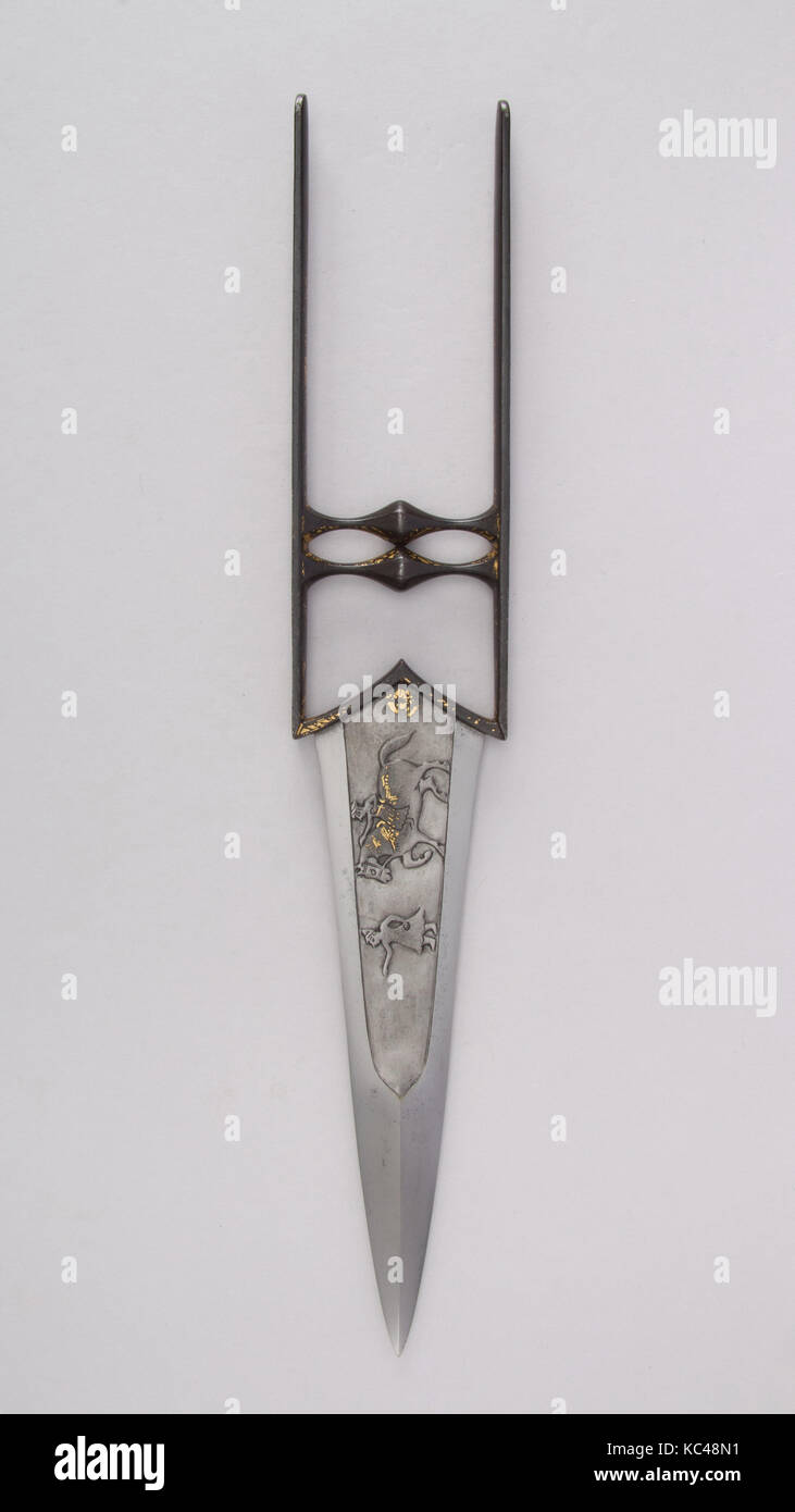 Dagger (Katar), 18th century, Indian, Steel, gold, L. 19 1/2 in. (49.5 ...