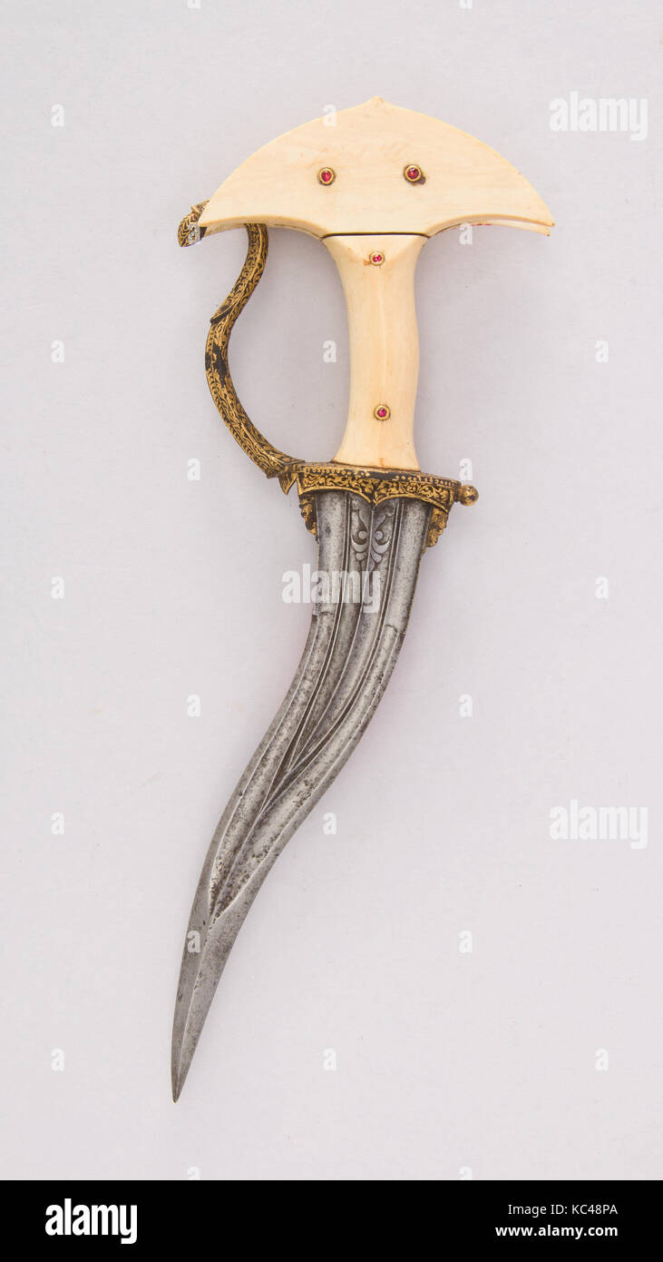Dagger (Khanjarli), 17th–18th century, South Indian, Steel, ivory ...