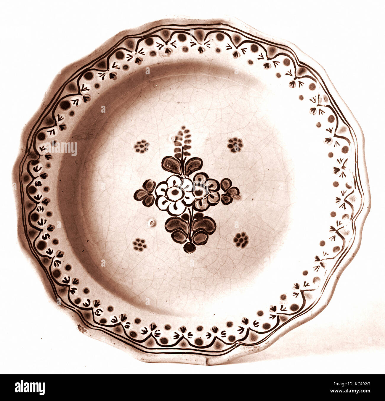 Plate, ca. 1840, Made in Mexico, Mexican, Tin-glazed earthenware, Diam ...