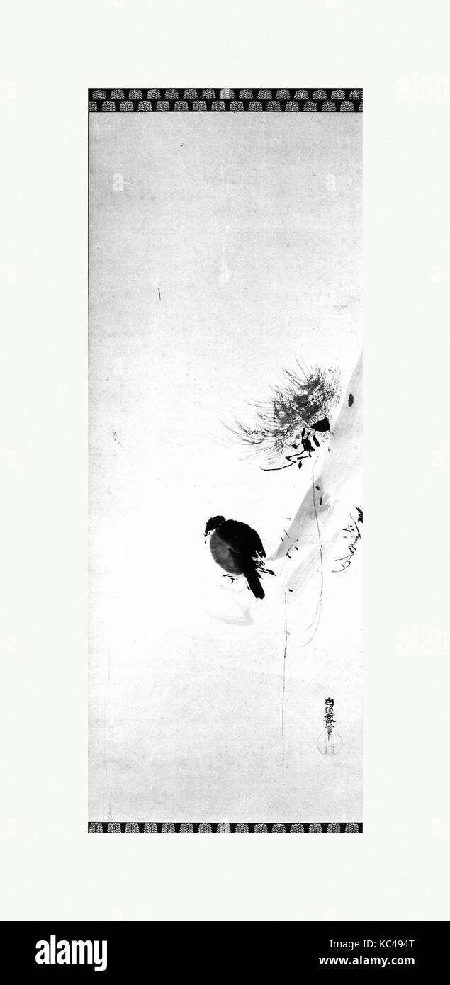 Crow on a Tree, Edo period (1615–1868), Japan, Hanging scroll; ink on ...
