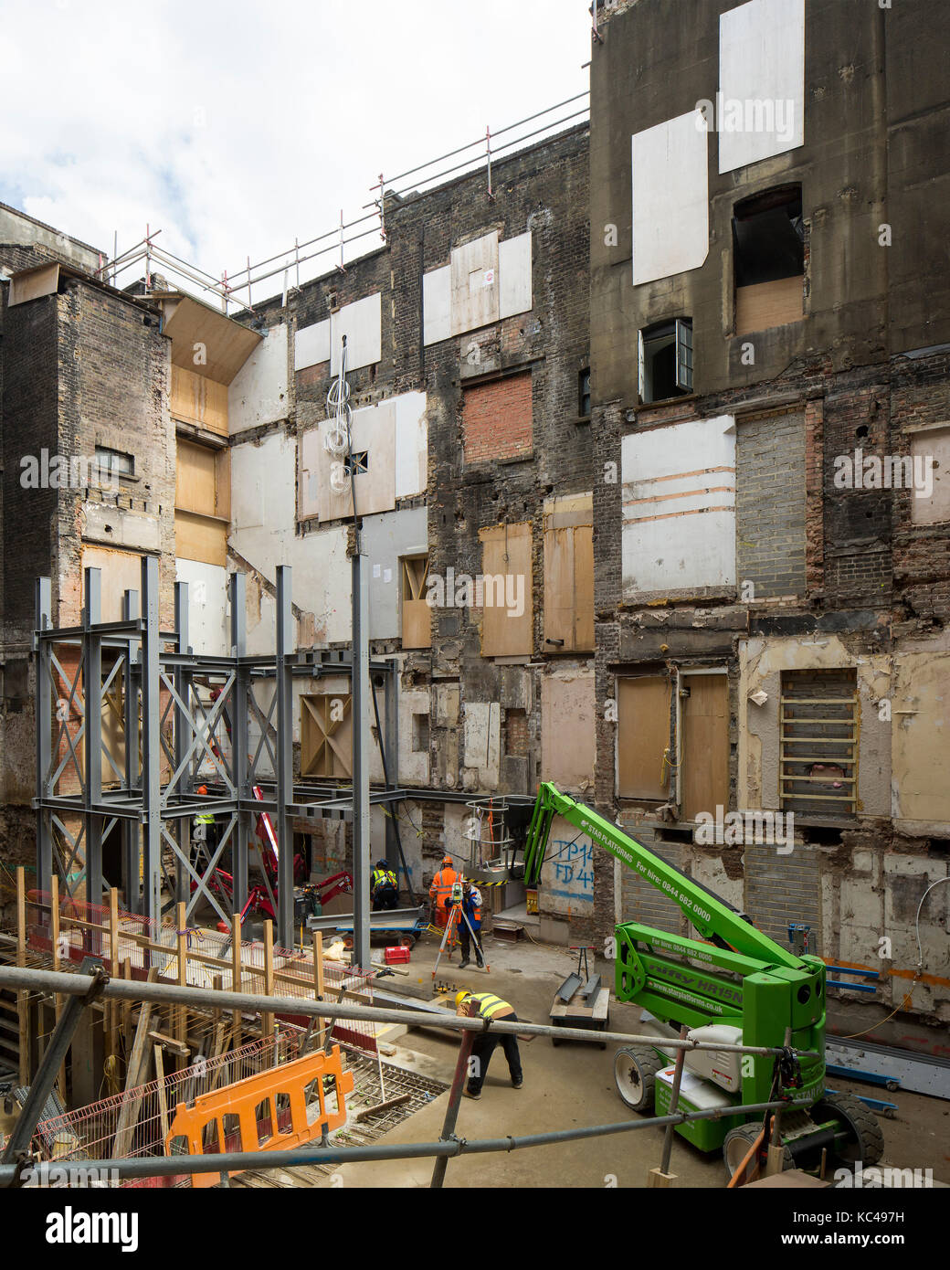 View of central courtyard under construction. Kettner's Townhouse ...