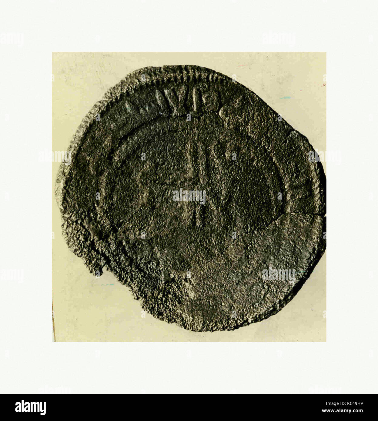 Coin, 8th century, Excavated in Iran, Nishapur, Copper, Coins Stock ...