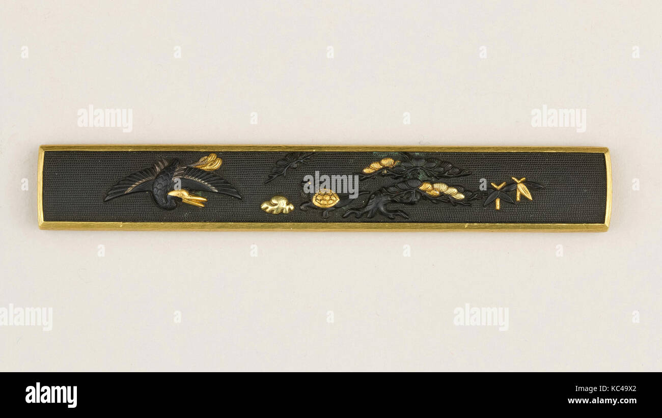 Knife Handle (Kozuka), 17th century, Japanese, Copper-gold alloy ...