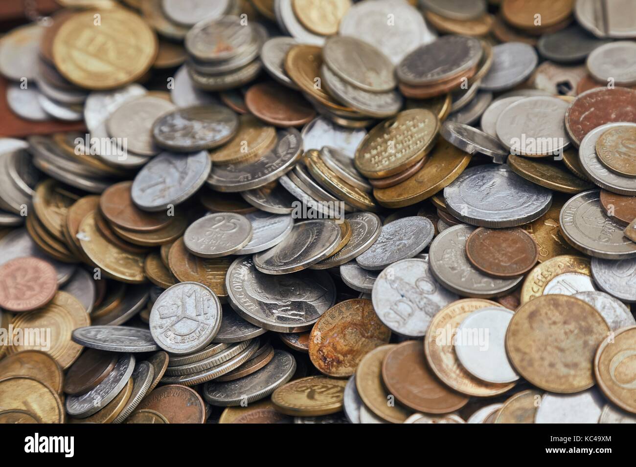 Many Assorted Coins Stock Photo - Alamy