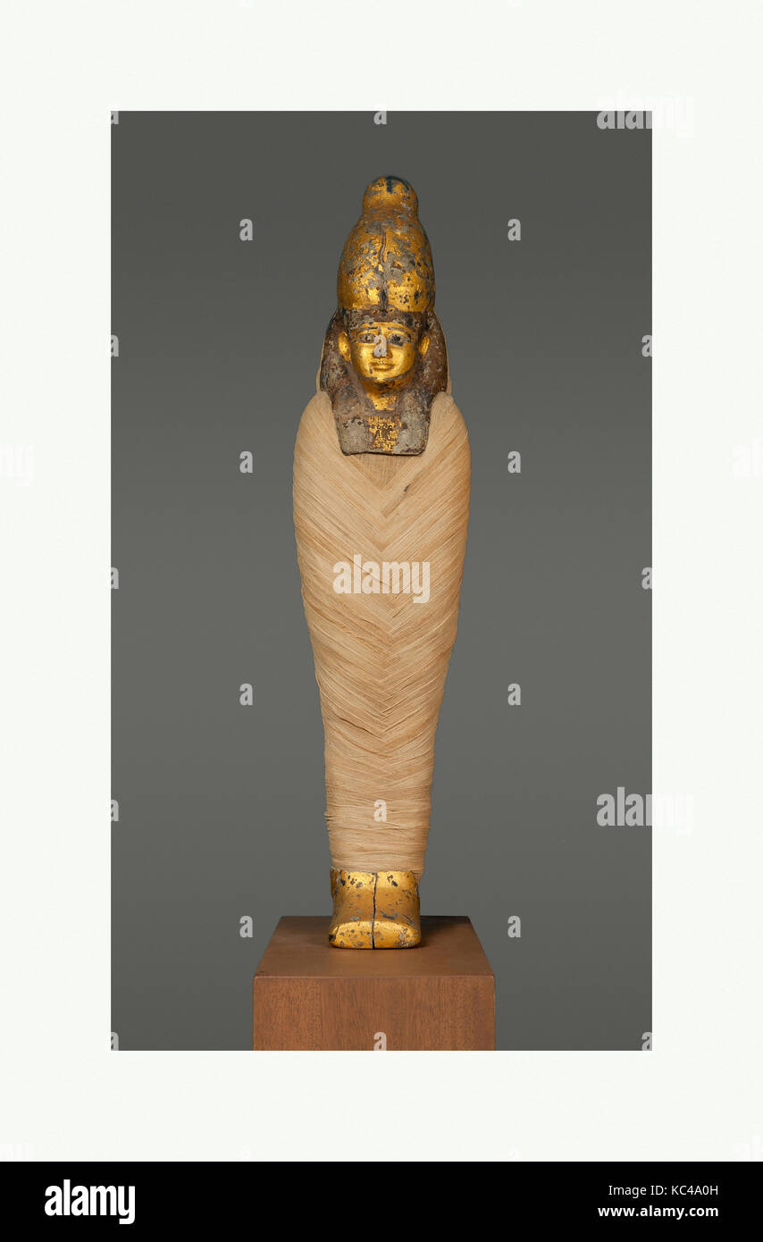 Gilded wax on a reconstructed body of ancient linen, 400–250 B.C Stock ...