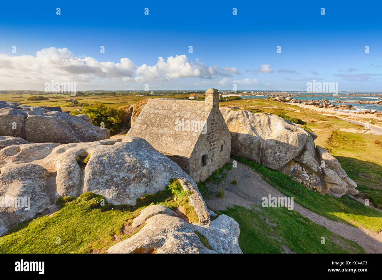 Ancient customs house built between the rocks at Meneham village ...