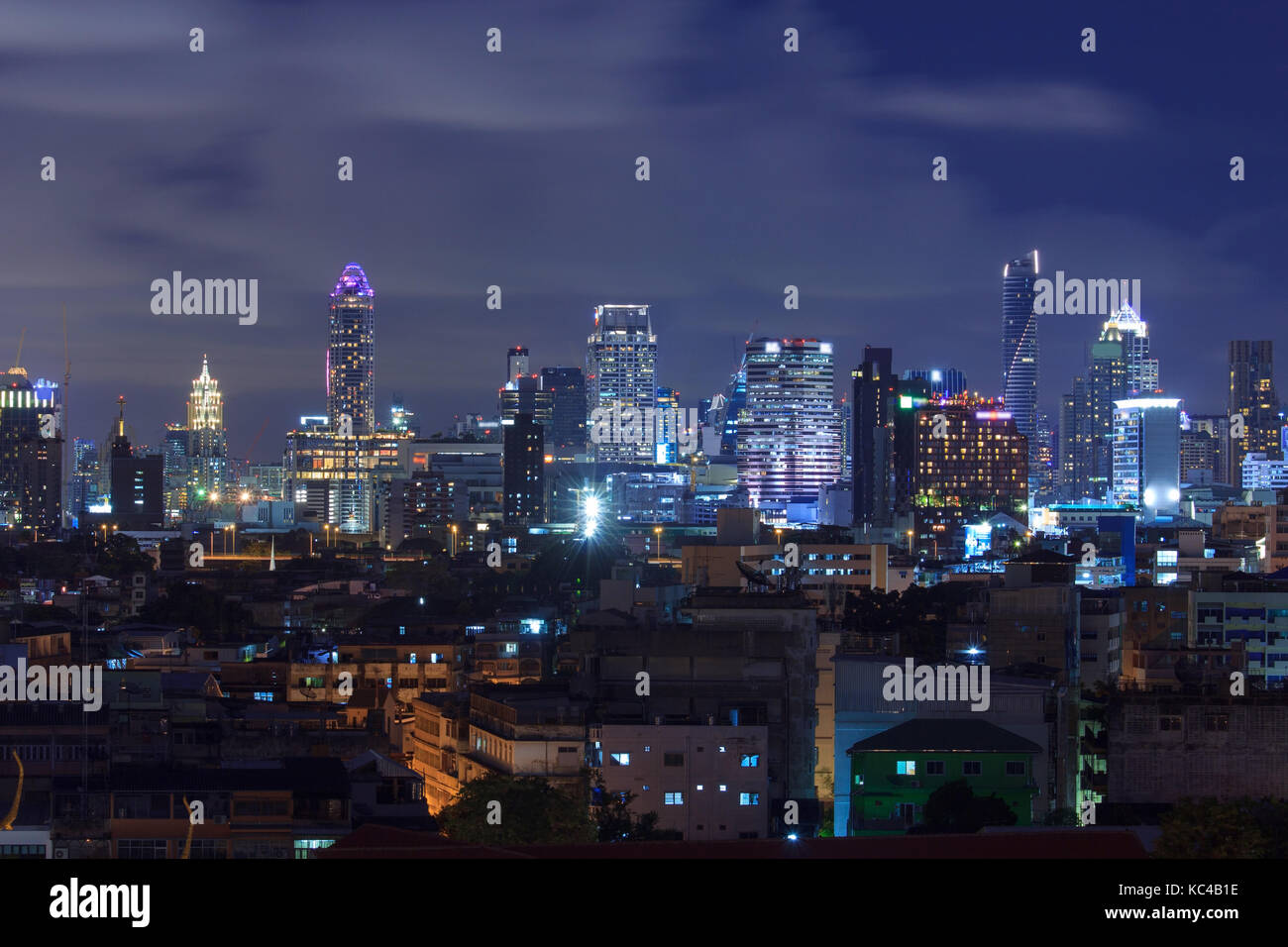 high building in city / high building of city in night time lighting ...