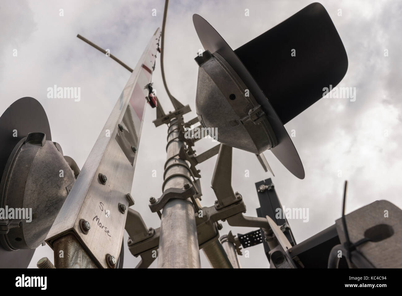Railroad Crossing Gate Warning Lights Stock Photo - Alamy
