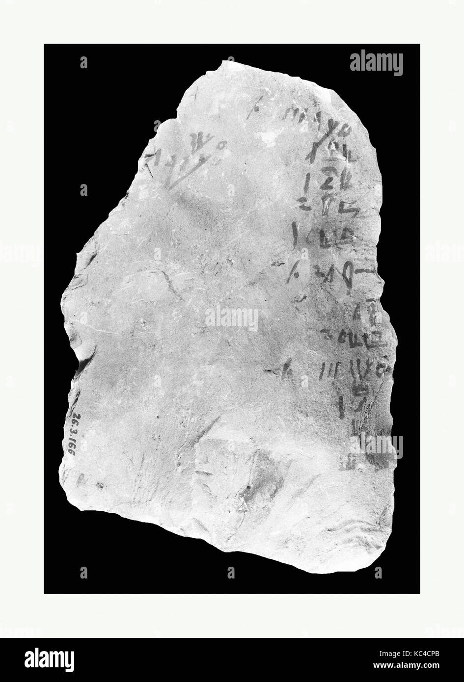Hieratic ostracon with one column of inscription, 664–610 B.C Stock ...