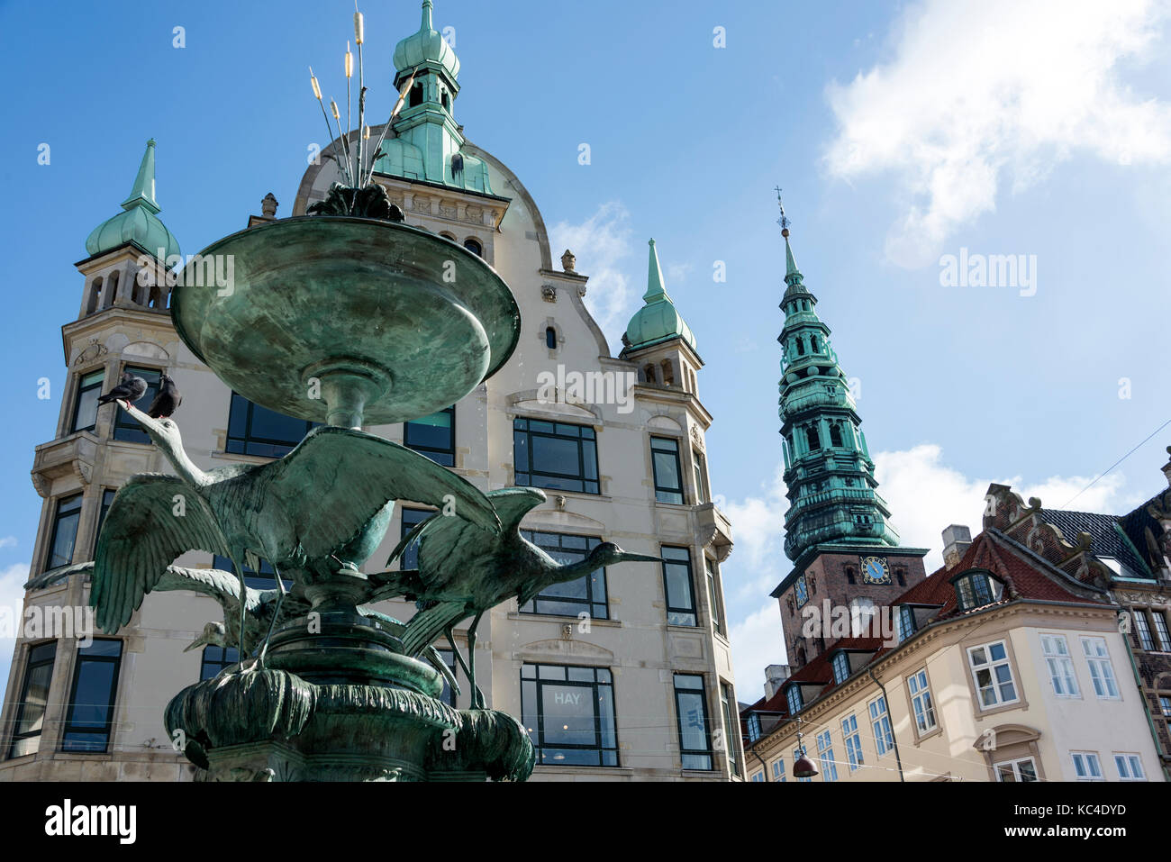 The stork sculpture on the Stork Spring Water Fountain ...