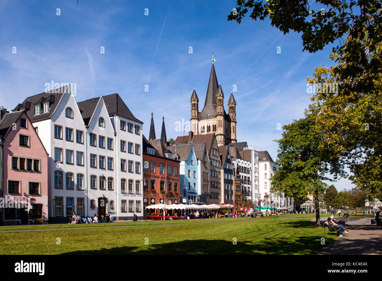 Germany, Cologne, houses in the old part of the town at the ...