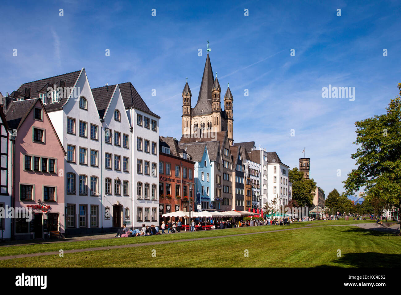 Germany, Cologne, houses in the old part of the town at the ...