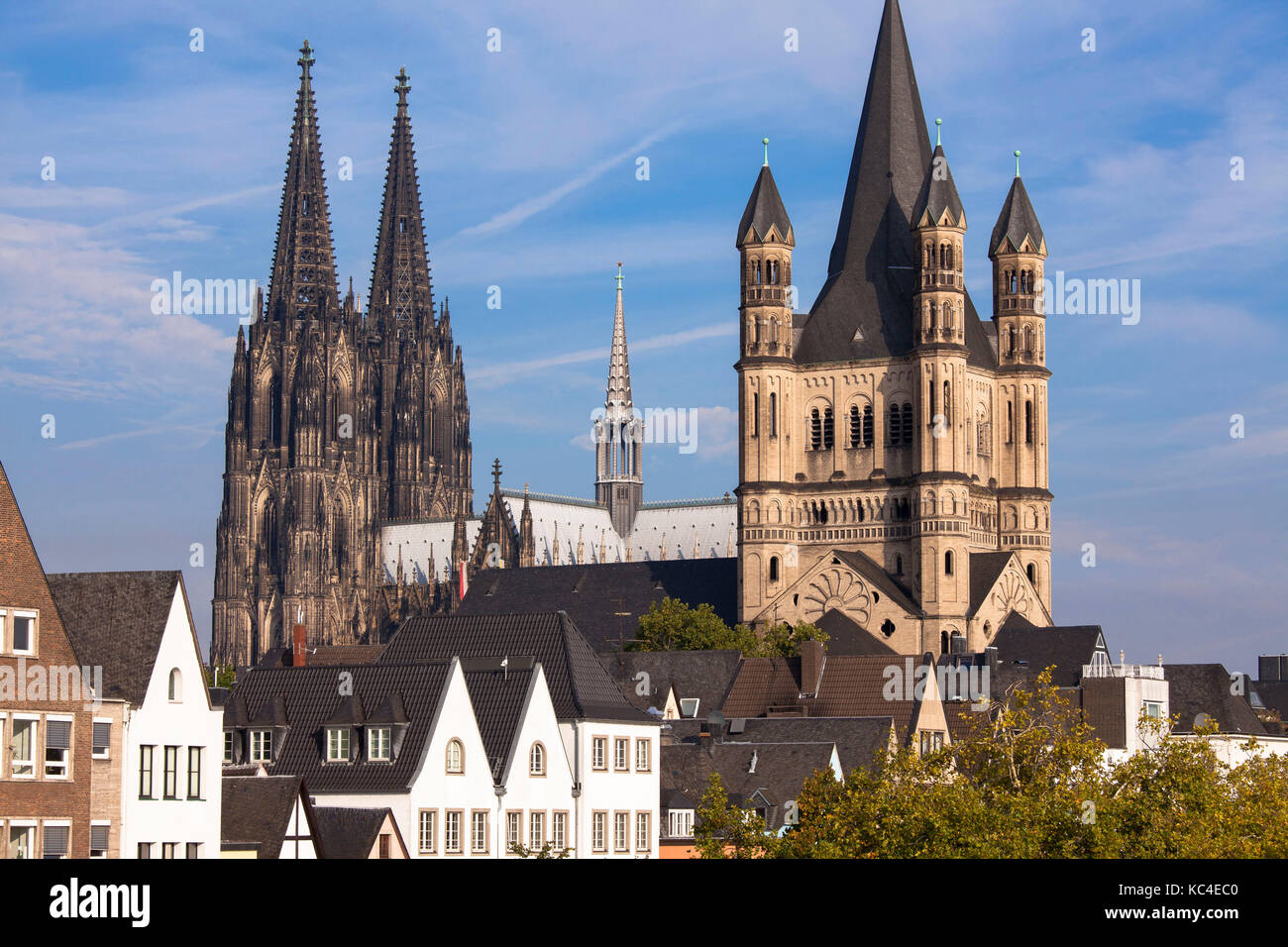 Germany, Cologne, houses in the old part of the town at the ...
