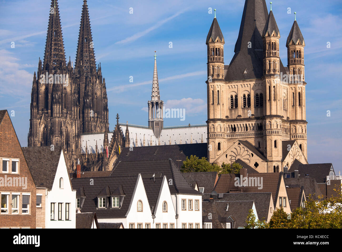 Germany, Cologne, houses in the old part of the town at the ...