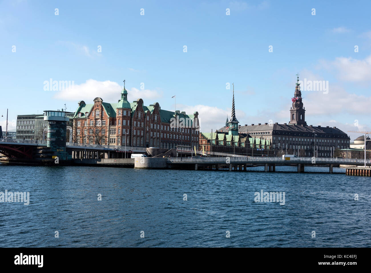 Copenhagen skyline of government district in Denmark. Uddannelses- og ...