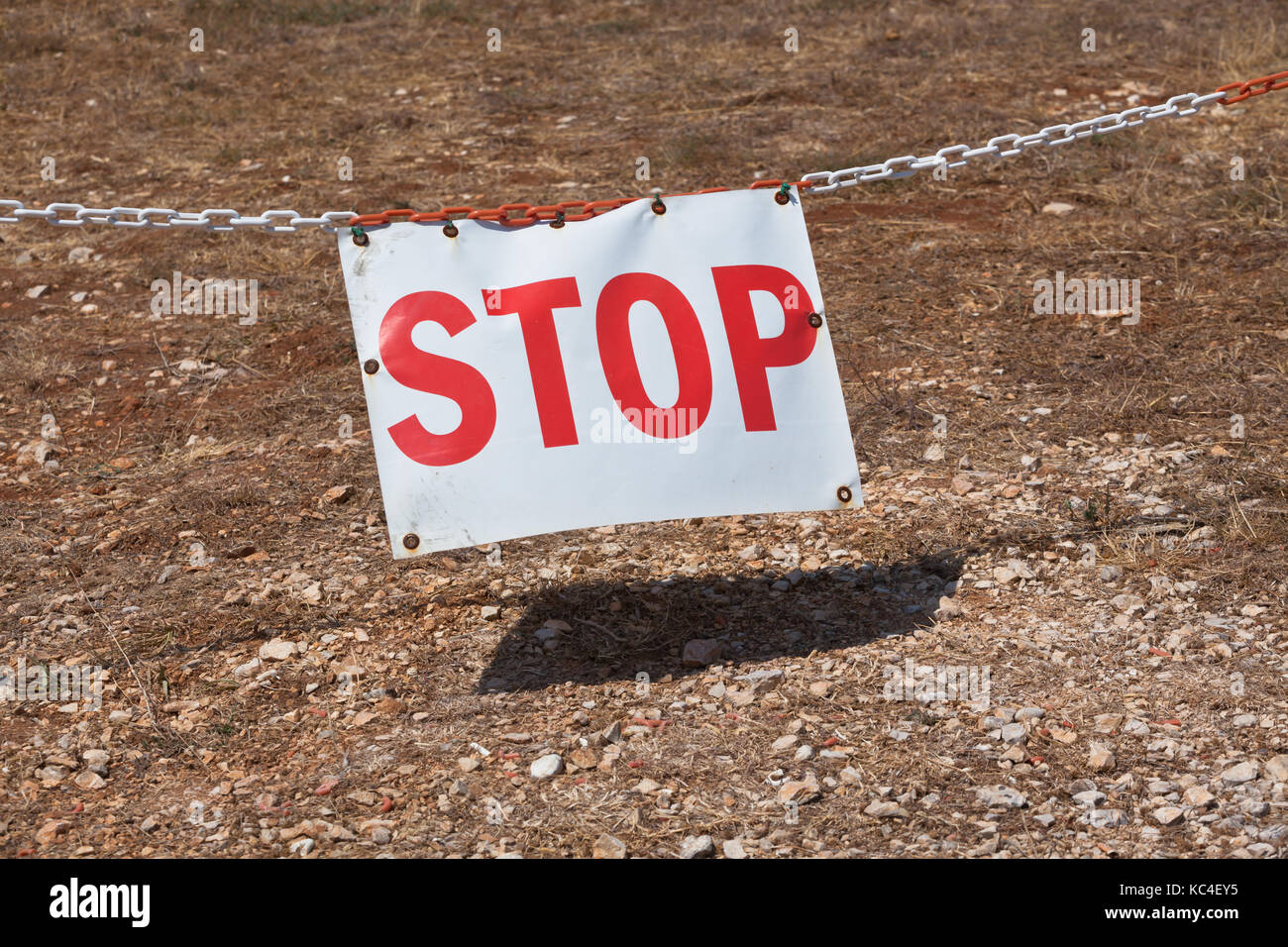 Stop sign restricting entry. Horizontal shot Stock Photo - Alamy